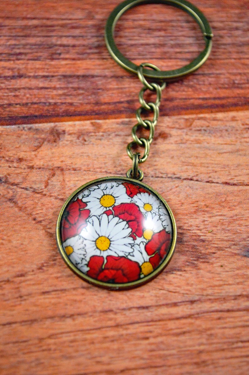 Daisy Key Chain Daisy Key Ring Floral Key Chain Floral Key - Etsy