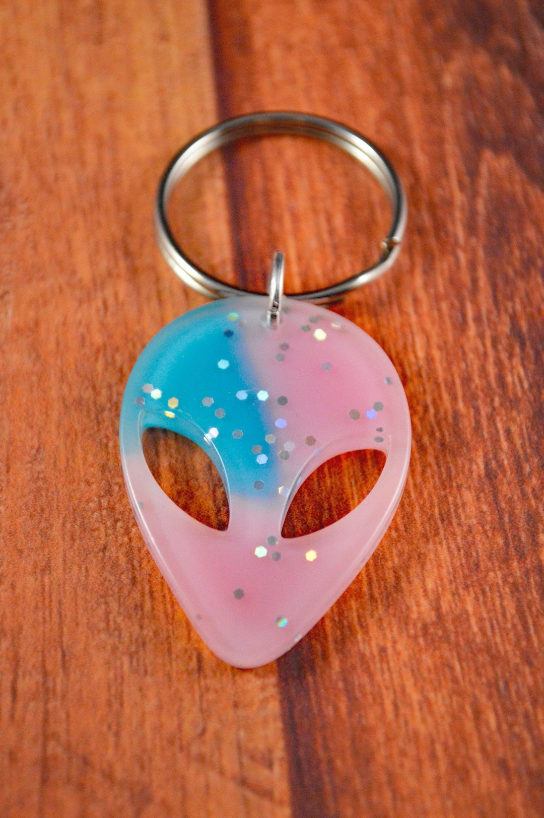 UFO Key Chain, UFO Key Ring, Alien Key Ring, Alien Key Chain, Pink ...
