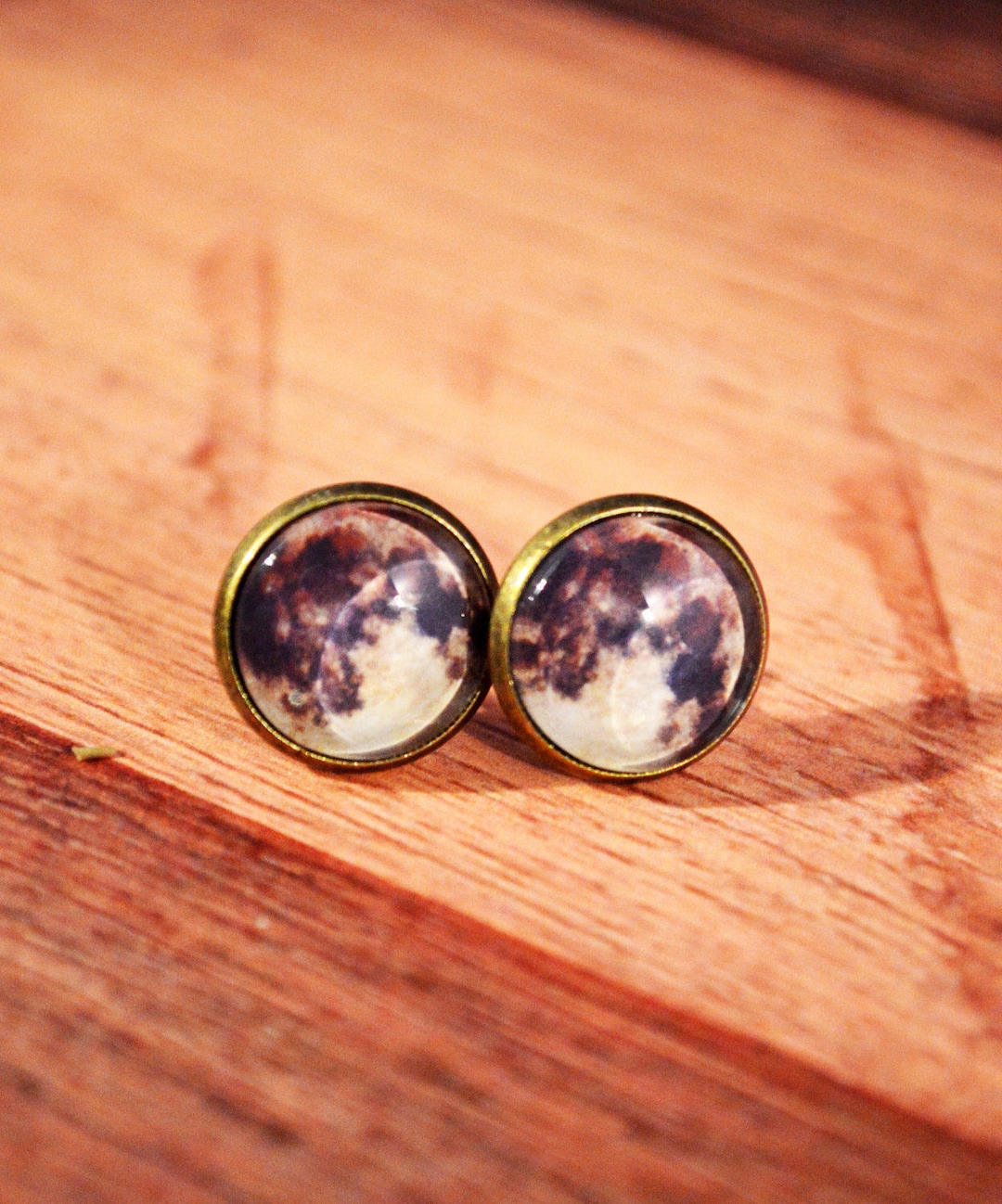 Full Moon Stud Earrings, Moon Earrings, Moon Studs, Moon Jewelry, Moon ...