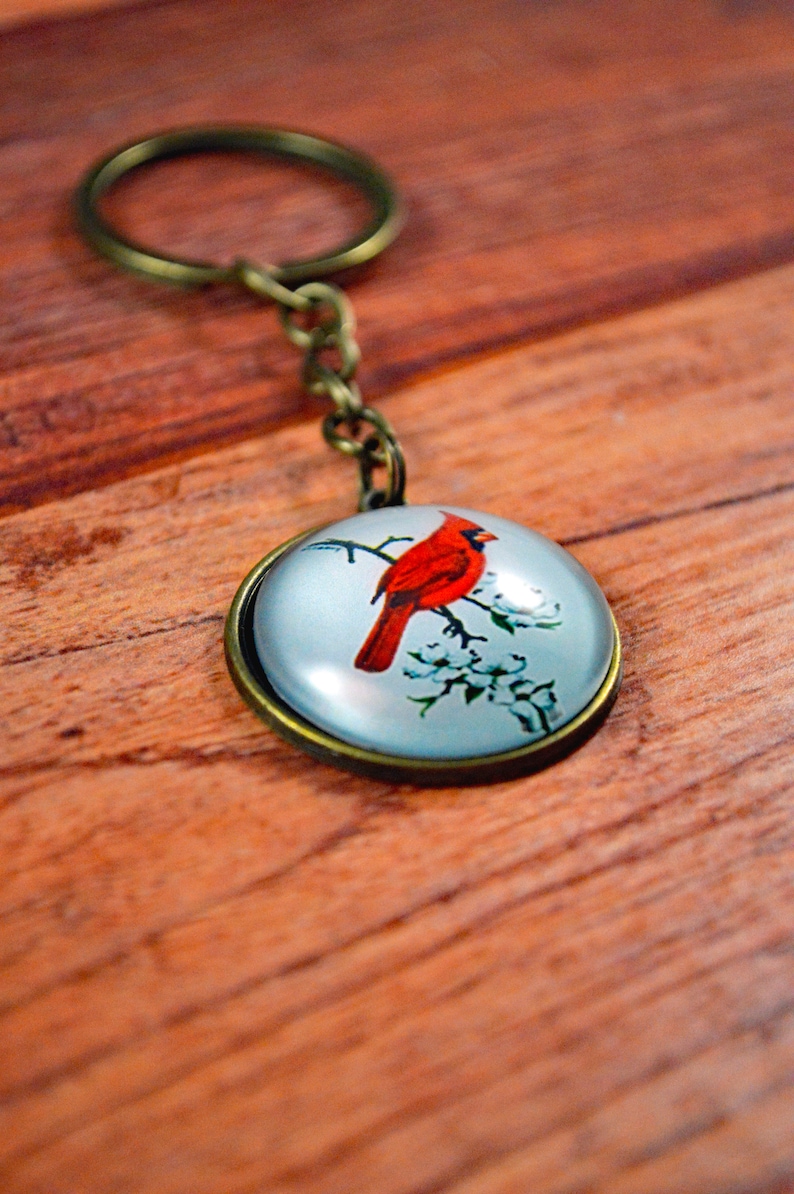 Cardinal Key Chain Bird Key Chain Red Bird Key Chain - Etsy