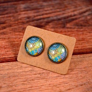 Art Studs, Abstract Studs, Abstract Art Studs, Abstract Earrings ...