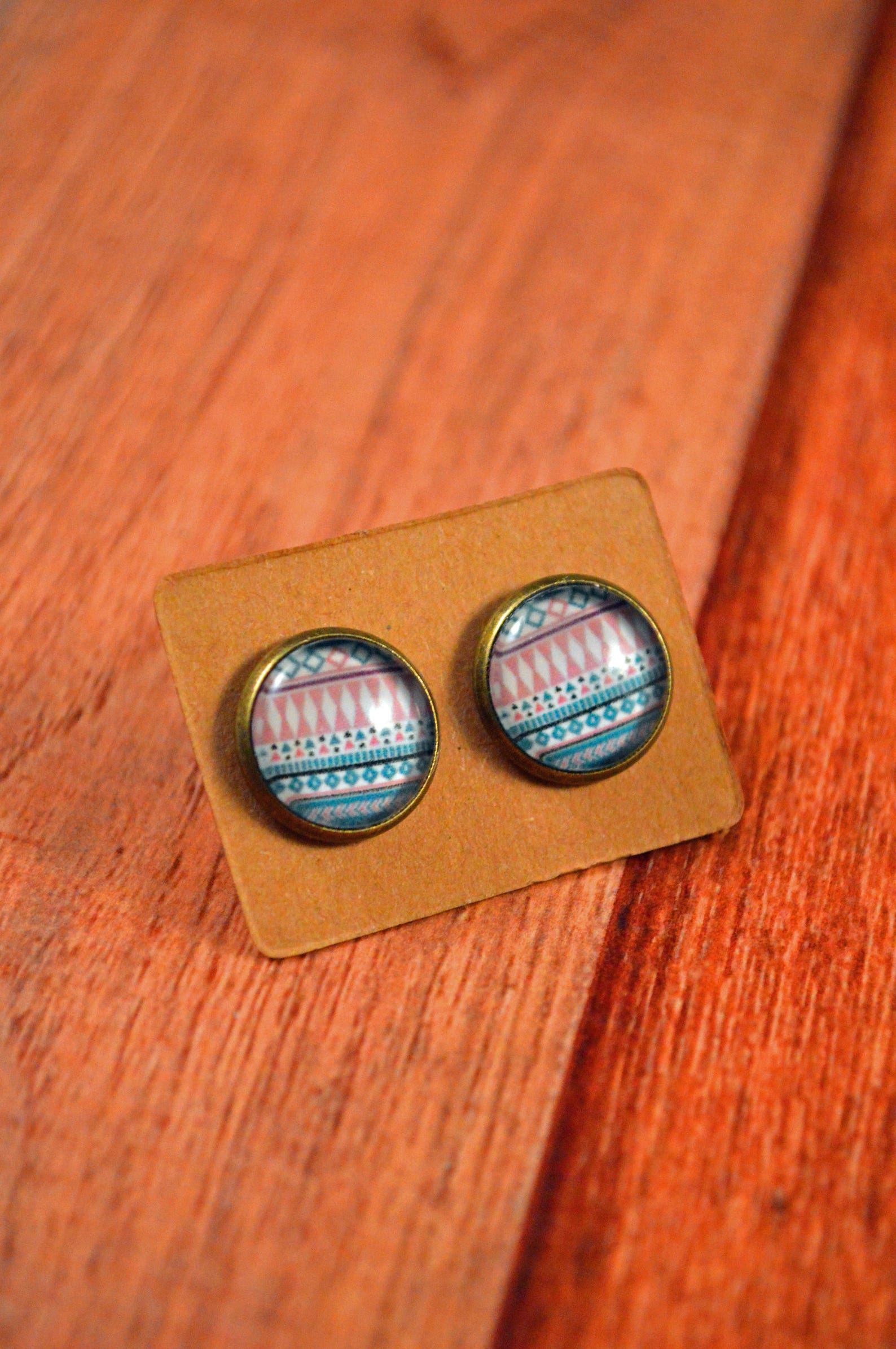 Chevron Studs, Chevron Earrings, Aztec Studs, Aztec Earrings, Chevron ...