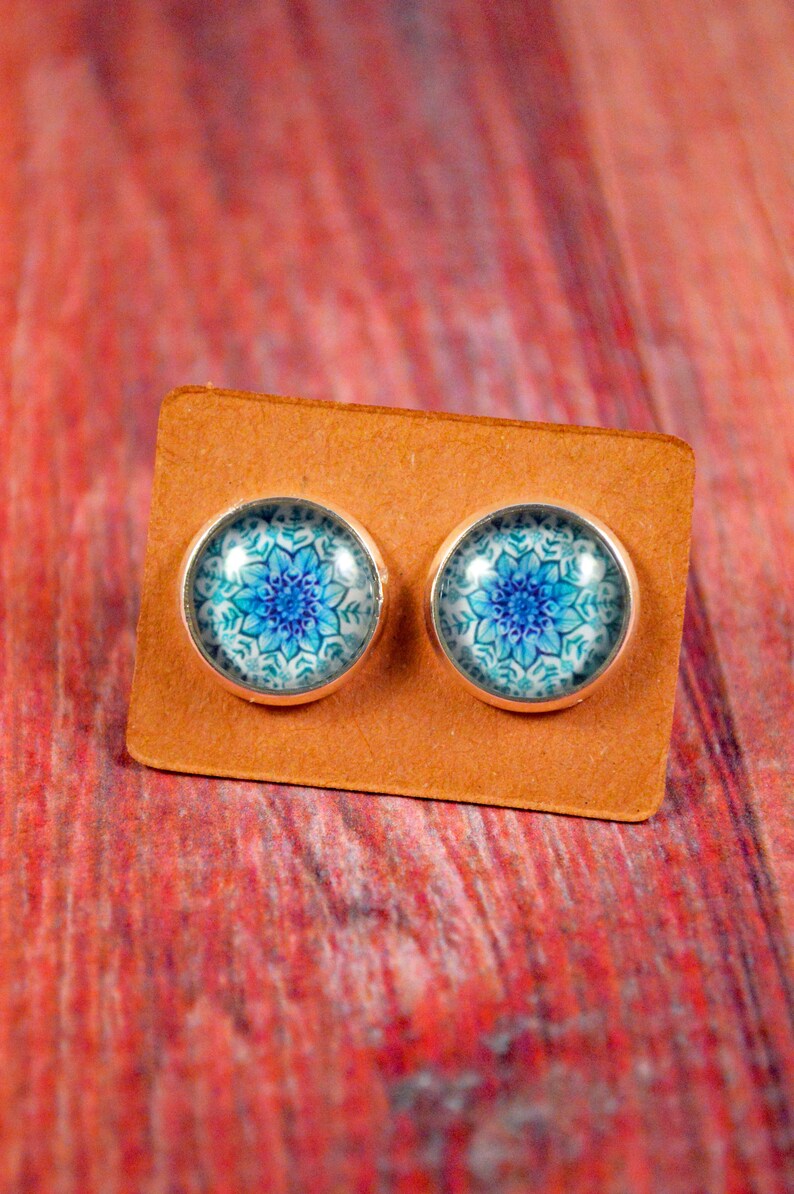 Zen Earrings, Zen Studs, Zen Jewelry, Mandala Studs, Mandala Earrings ...