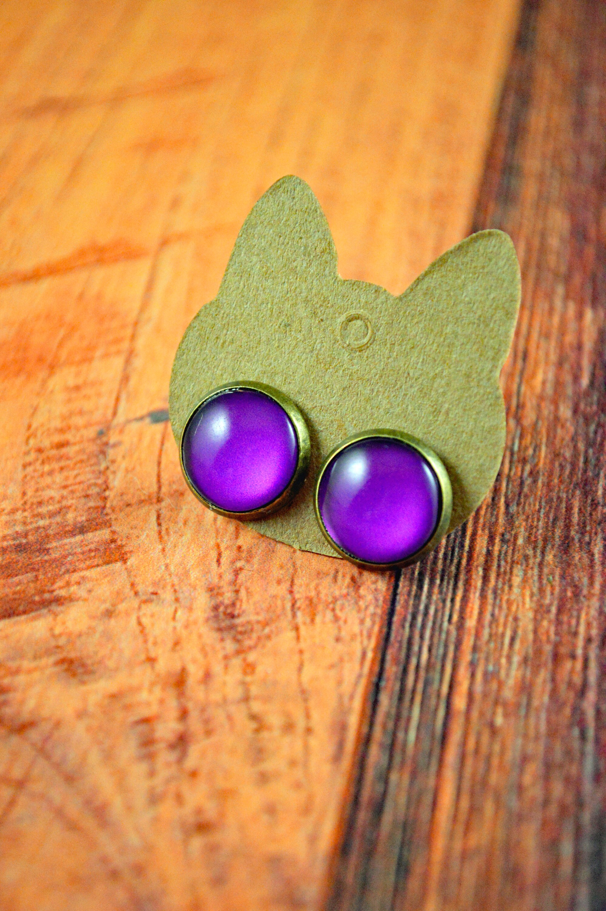 Solid Purple Studs Purple Earrings Solid Color Studs Solid - Etsy