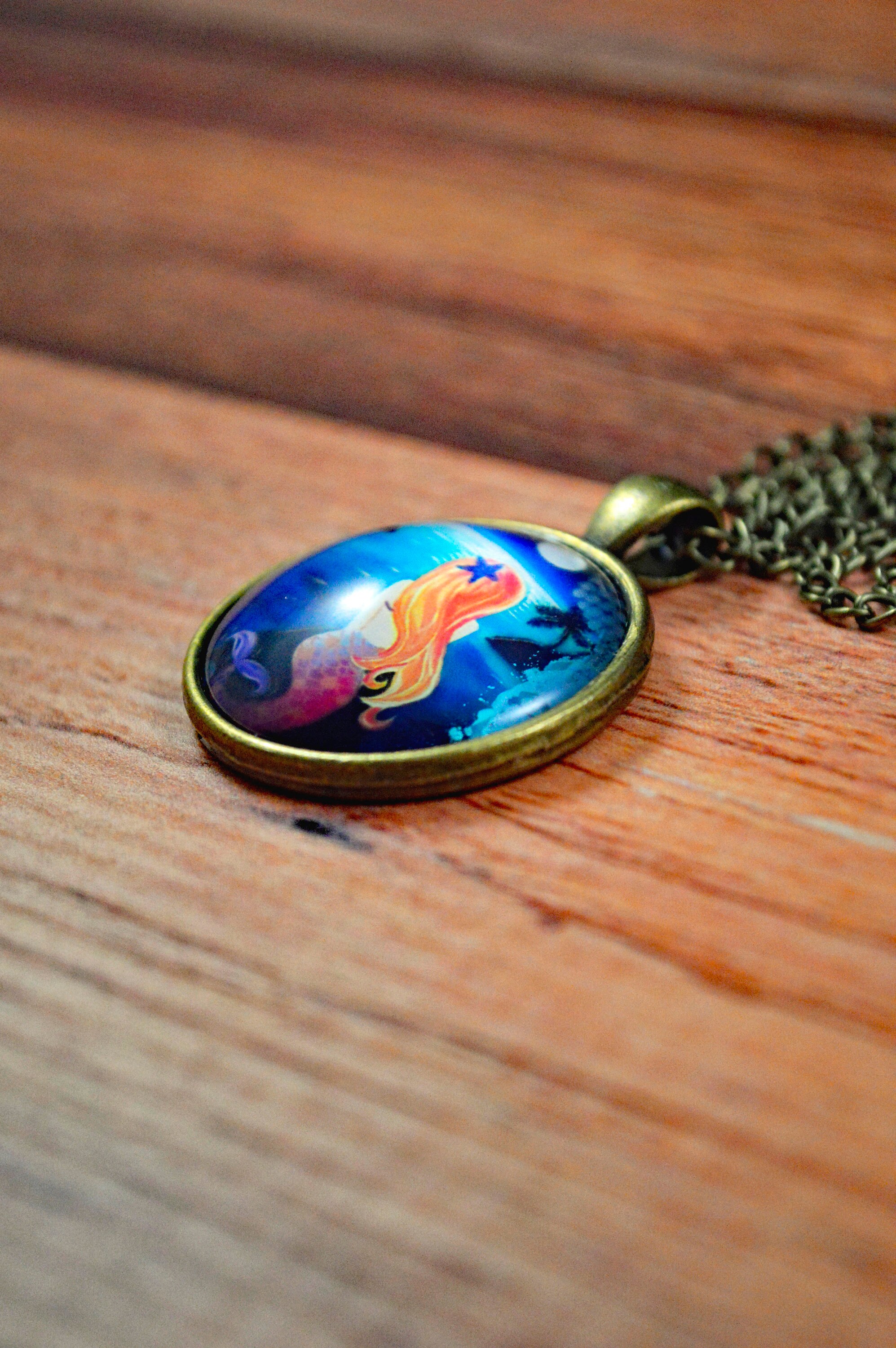 Mermaid Jewelry, Ocean Sunset, Mermaid Necklace, Cute Mermaid Gift ...