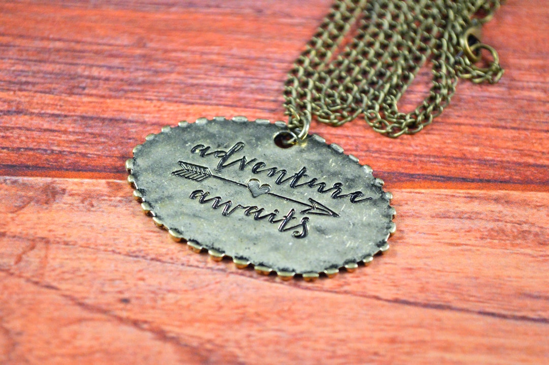 Adventure Necklace, Adventure Gift, Adventure Awaits, Travel Necklace ...