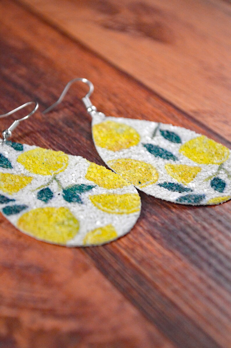 Lemon Earrings Lemon Jewelry Lemony Earrings Fruit - Etsy