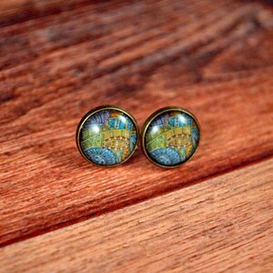 Art Studs, Abstract Studs, Abstract Art Studs, Abstract Earrings ...