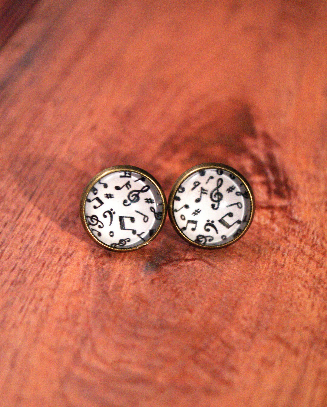 Music Note Studs, Sheet Music Earrings, Sheet Music Jewelry, Treble ...