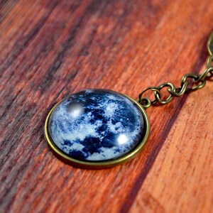 Moon Key Chain, Moon Key Ring, Space Key Chain, Space Key Ring, Moon ...