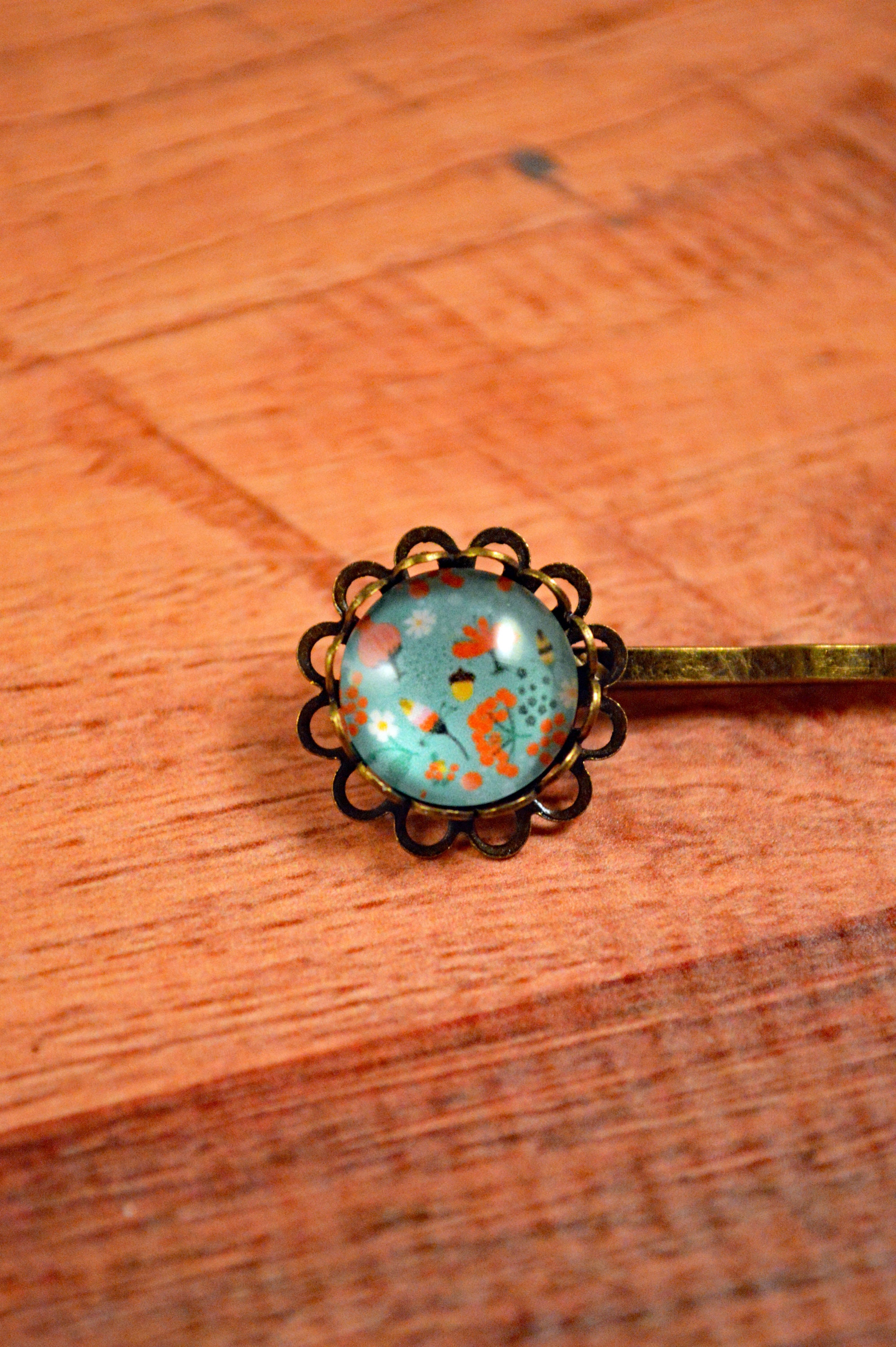 Botanical Pins, Floral Hair Pins, Flower Bobby Pin, Poppy Bobby Pin ...