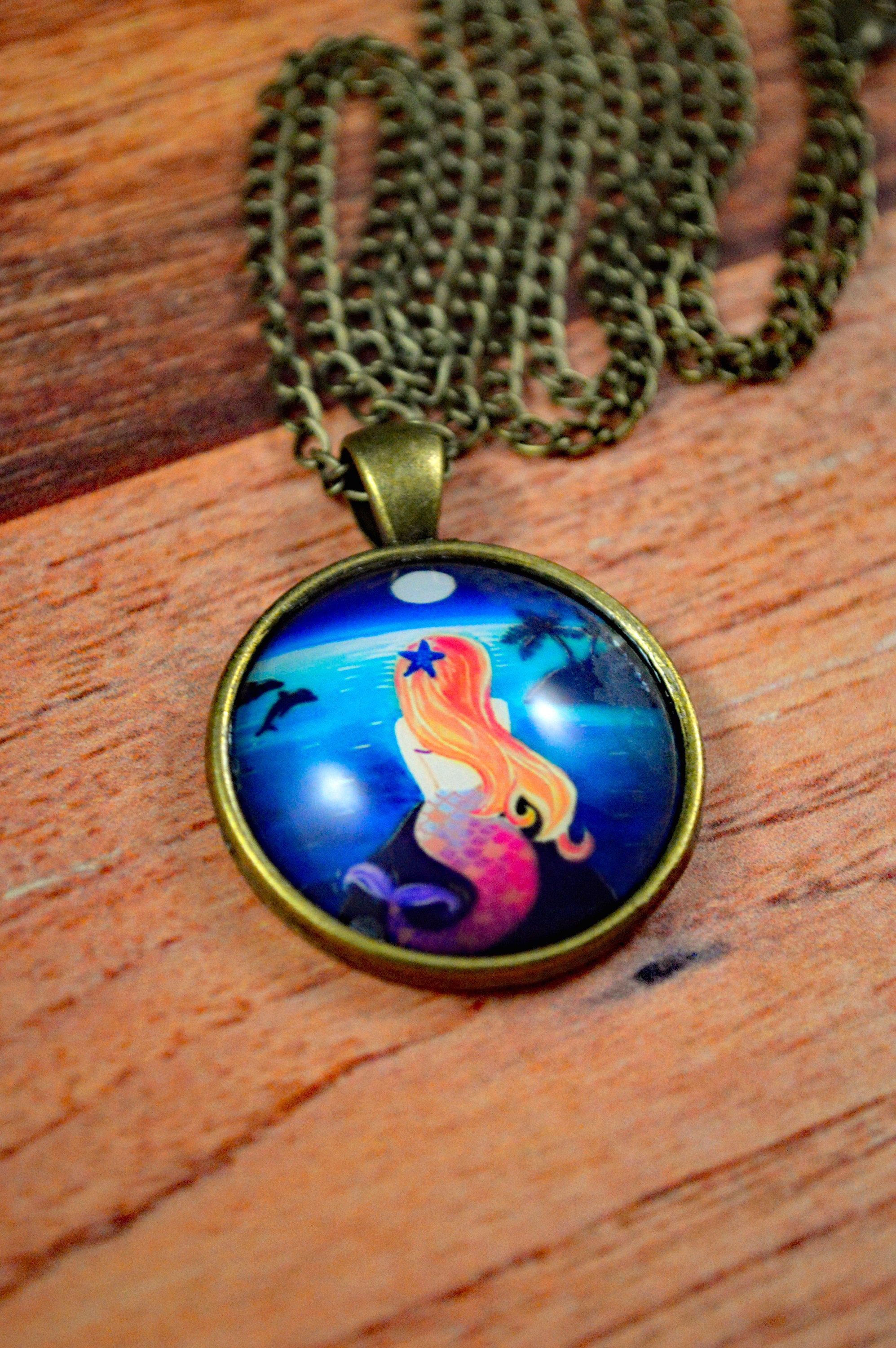 Mermaid Jewelry, Ocean Sunset, Mermaid Necklace, Cute Mermaid Gift ...