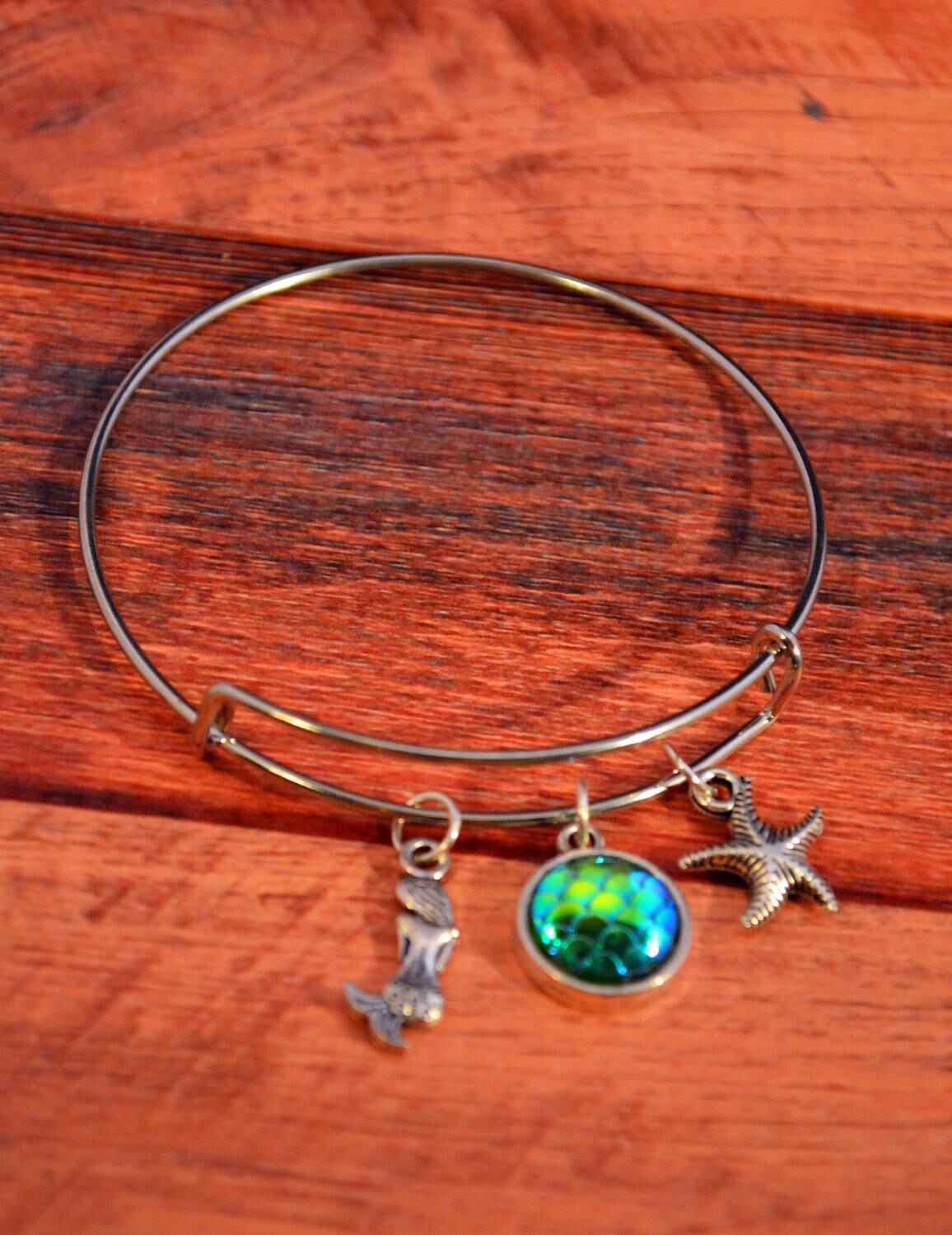 Mermaid Bangle, Mermaid Bracelet, Mermaid Jewelry, Nautical Jewelry ...