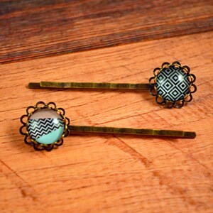 Black Bobby Pins, Modern Bobby Pins, Modern Pins, Chevron Hair Pins ...