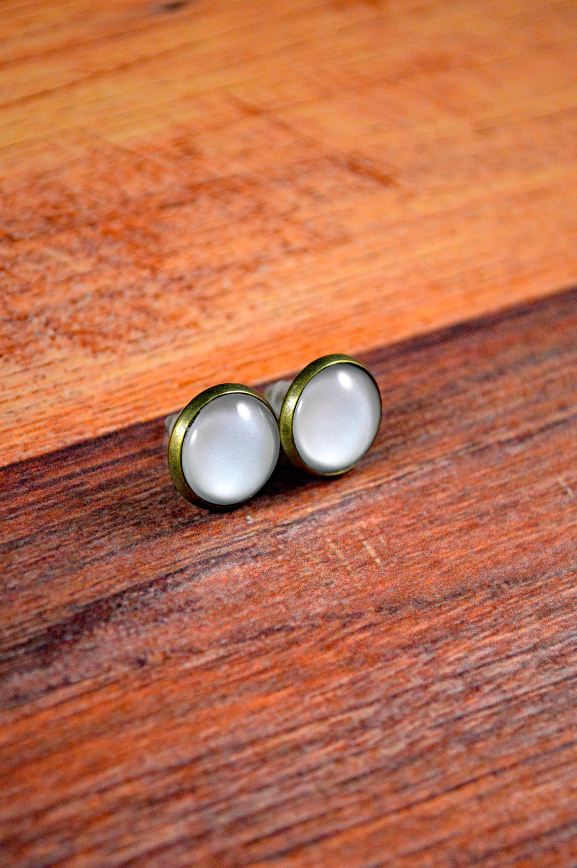 Solid White Studs White Earrings Solid Color Studs Solid | Etsy