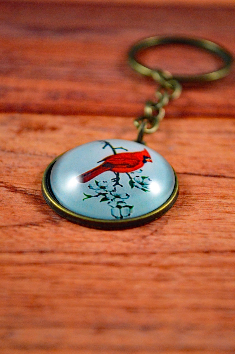 Cardinal Key Chain Bird Key Chain Red Bird Key Chain - Etsy