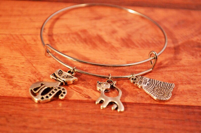 Cat Theme Adjustable Bangle Cat Bracelet Cat Jewelry Cat - Etsy