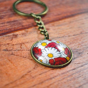 Daisy Key Chain, Daisy Key Ring, Floral Key Chain, Floral Key Ring ...