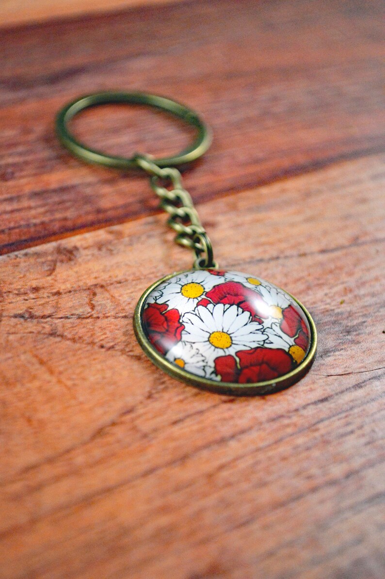 Daisy Key Chain Daisy Key Ring Floral Key Chain Floral Key - Etsy
