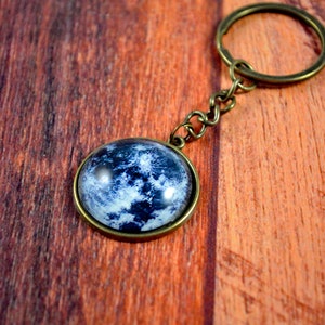 Moon Key Chain, Moon Key Ring, Space Key Chain, Space Key Ring, Moon ...