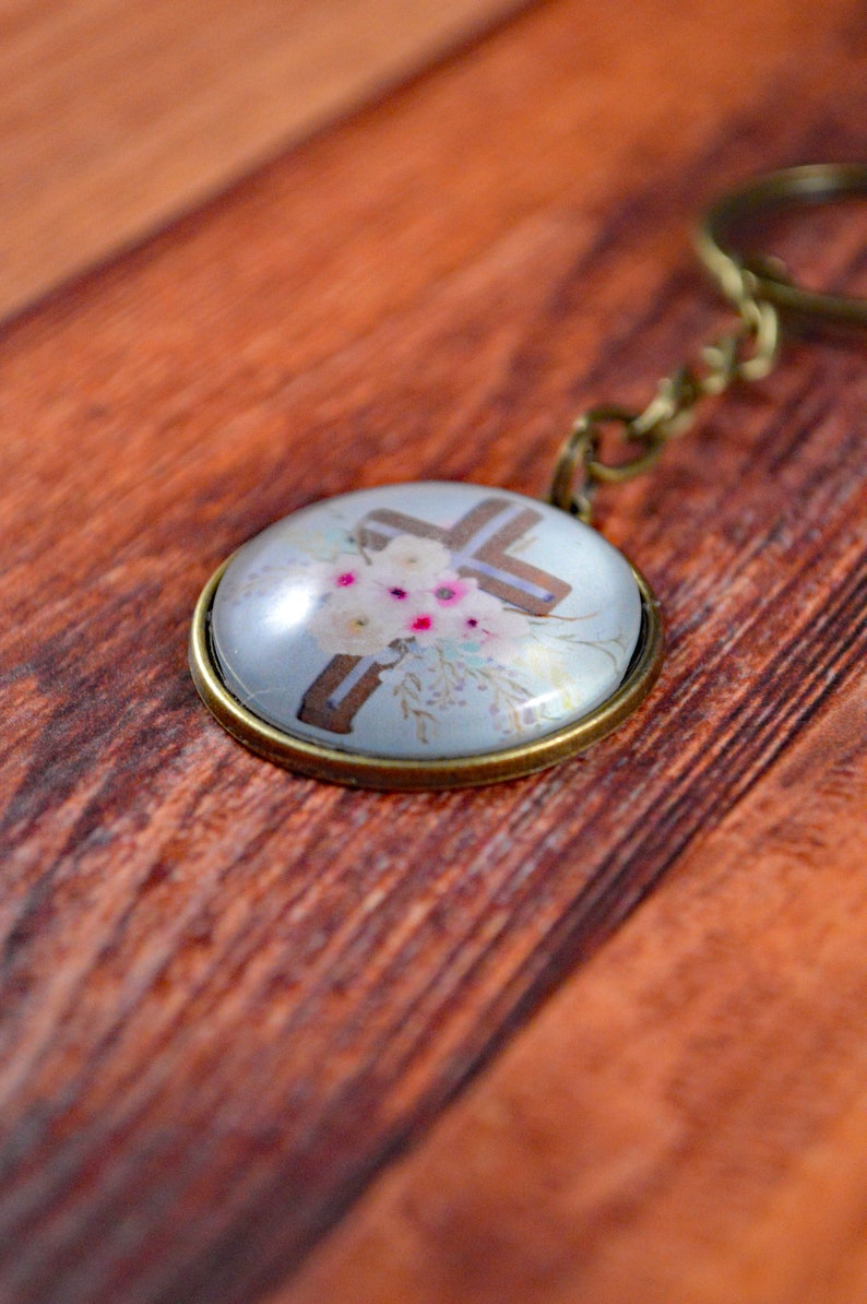 Cross Key Chain, Christian Key Ring, Cute Key Chain, Christian Gift ...