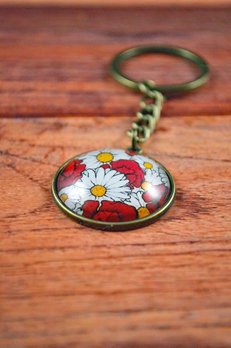 Daisy Key Chain Daisy Key Ring Floral Key Chain Floral Key - Etsy