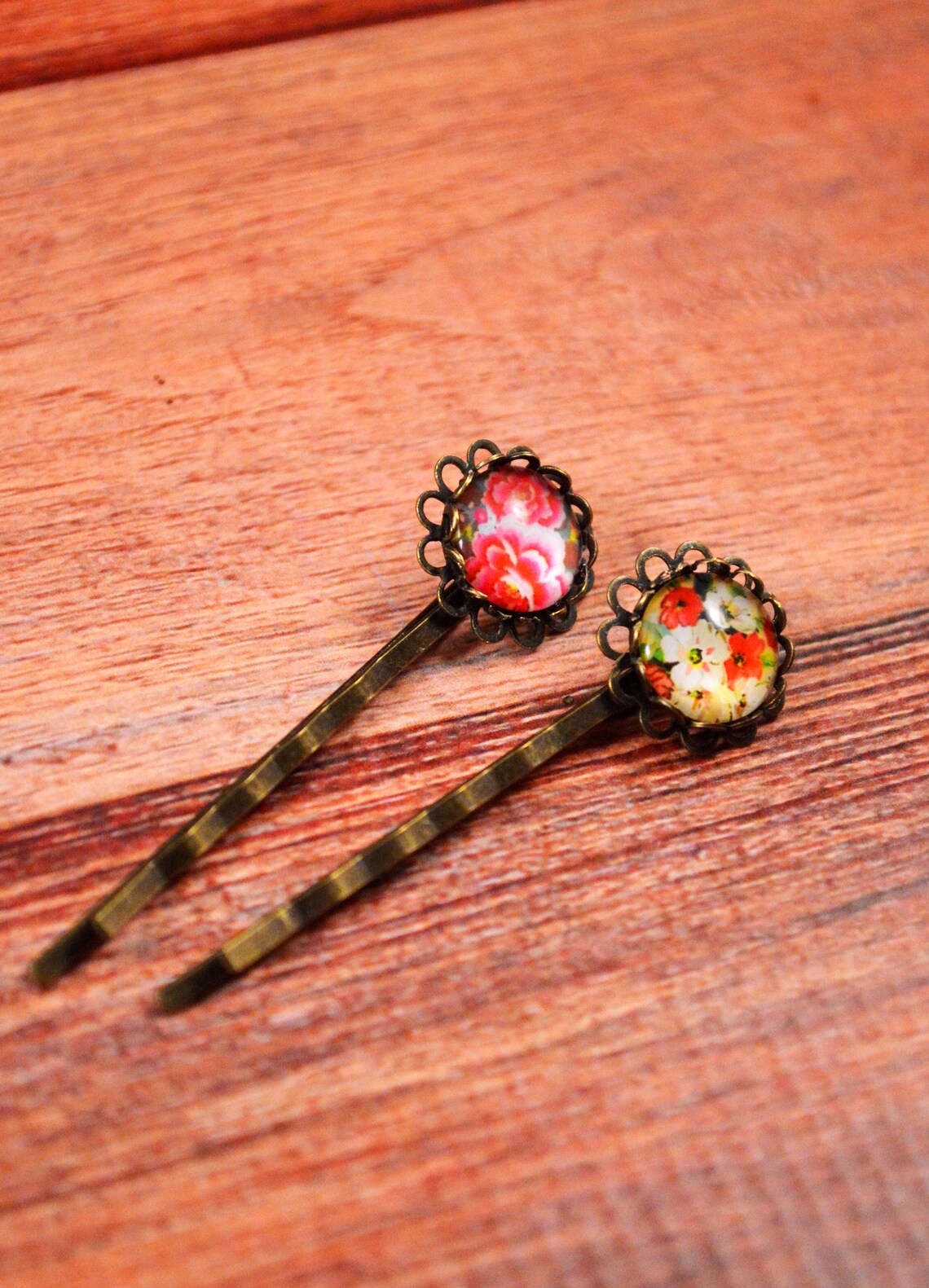 Botanical Pins, Floral Hair Pins, Flower Bobby Pin, Cute Bobby Pin ...