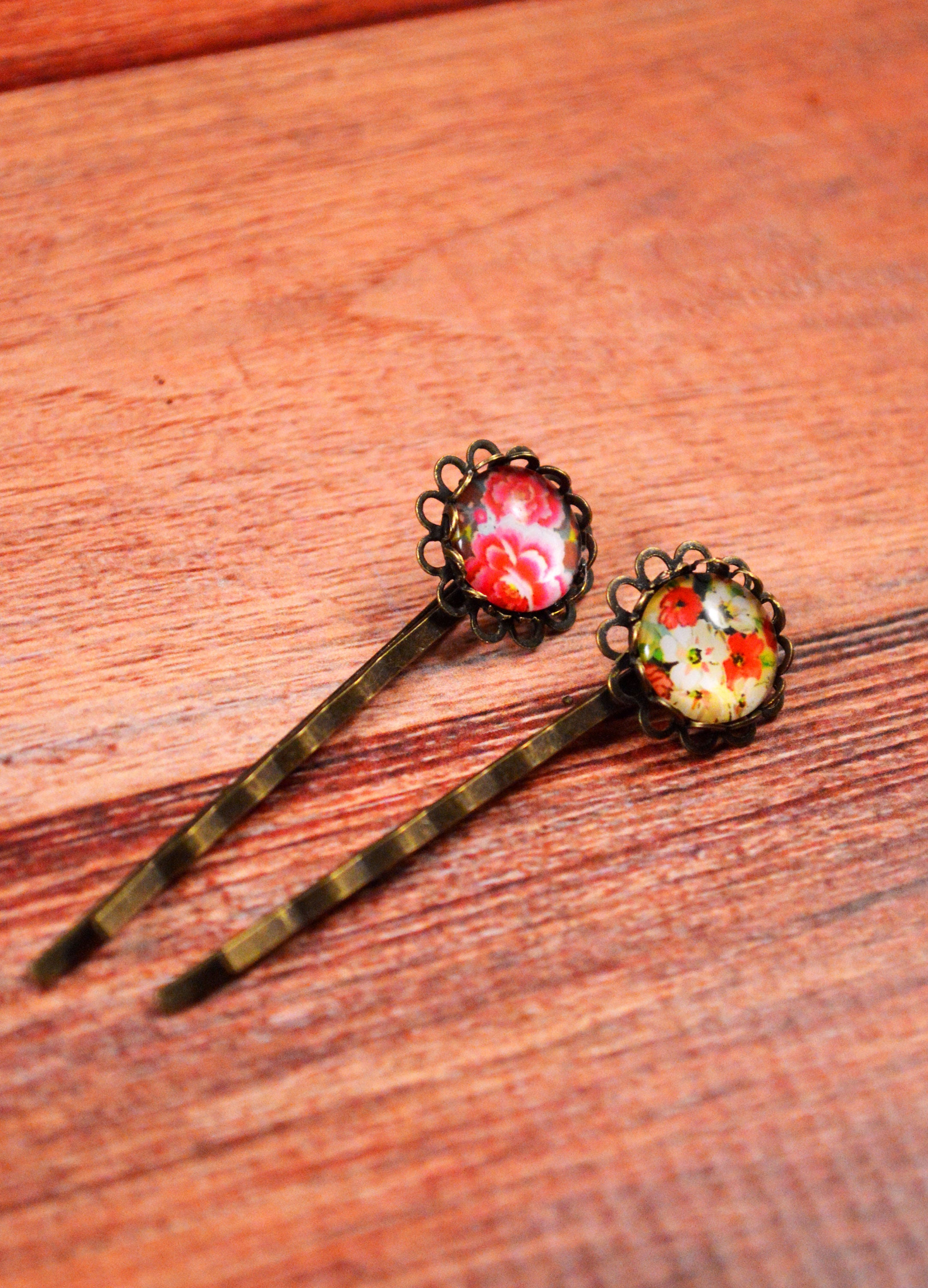 Botanical Pins, Floral Hair Pins, Flower Bobby Pin, Cute Bobby Pin ...