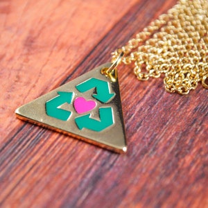 Recycle Necklace Recycle Jewelry Earth Day Necklace - Etsy