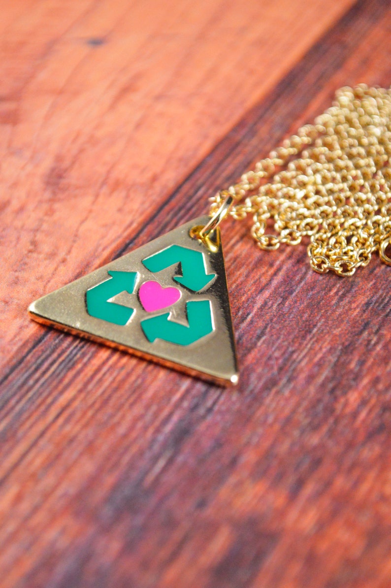 Recycle Necklace Recycle Jewelry Earth Day Necklace | Etsy