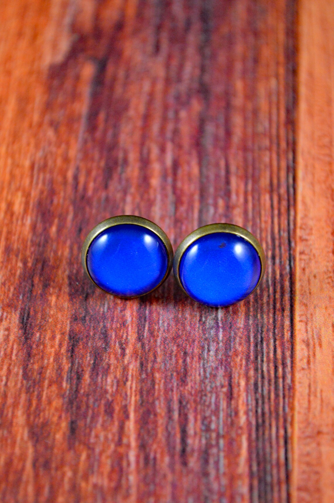 Solid Blue Studs, Blue Earrings, Solid Color Studs, Solid Earrings,dark ...