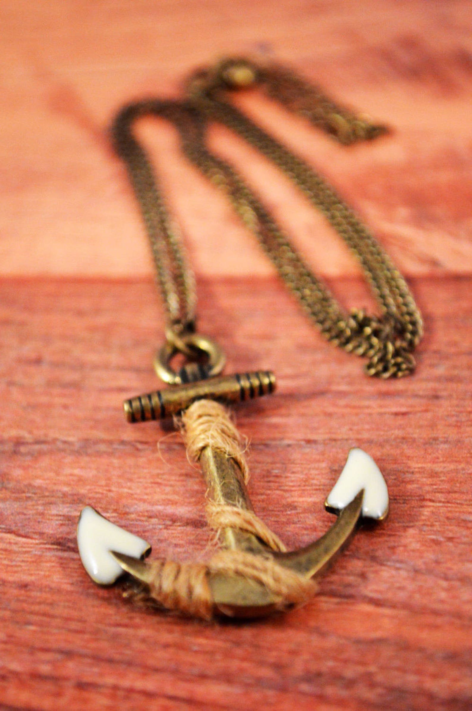 Anchor Necklace Wrapped Anchor Anchor Jewelry Nautical - Etsy