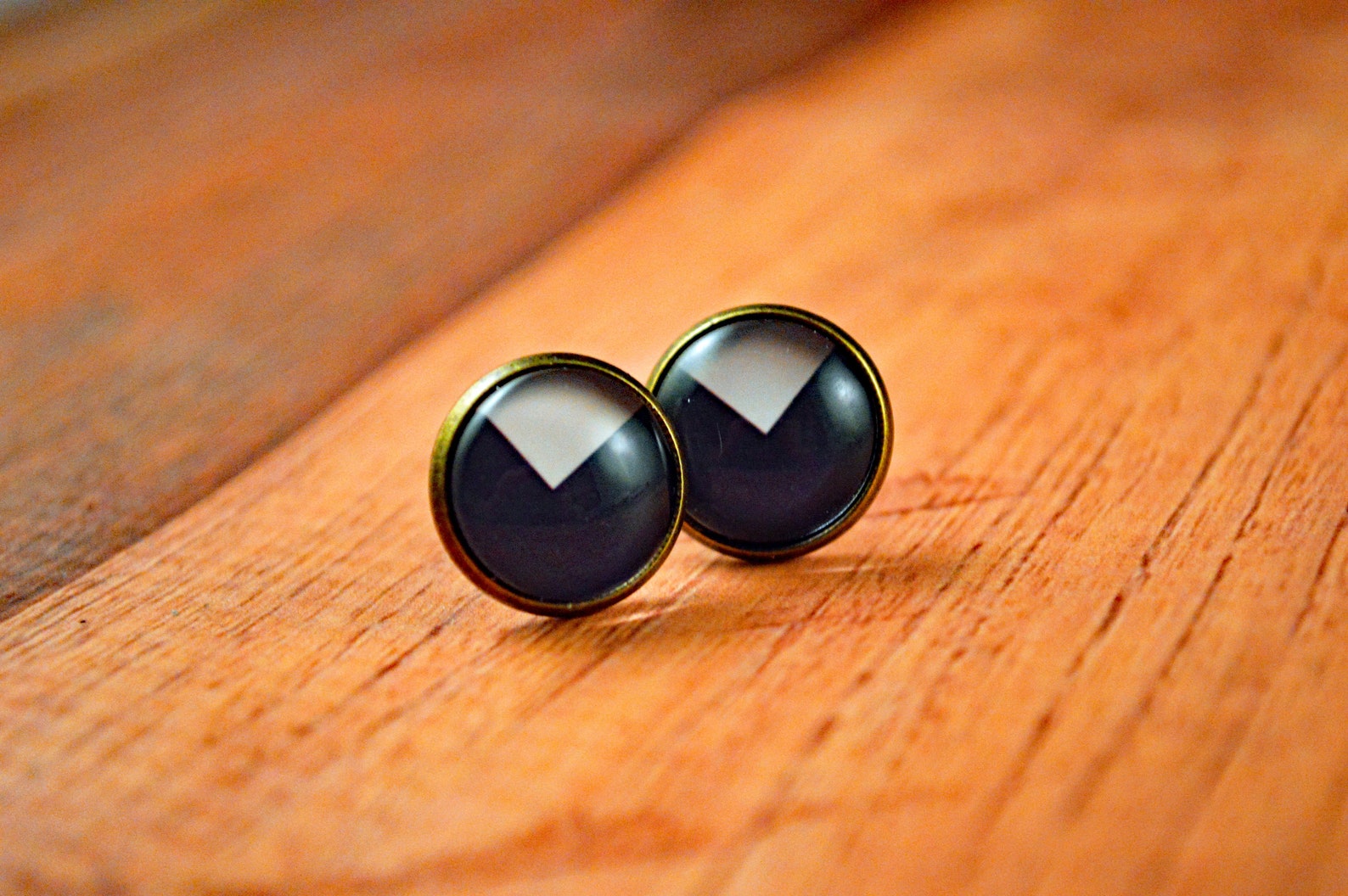 Simple Studs Round Black Studs Black Earrings Simple | Etsy