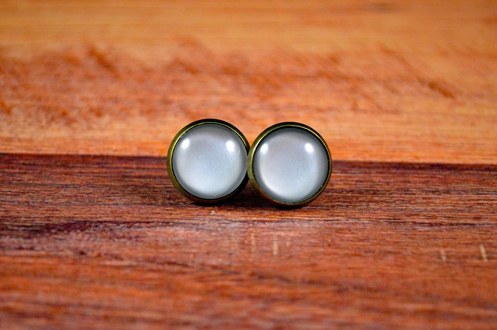 Solid White Studs White Earrings Solid Color Studs Solid - Etsy