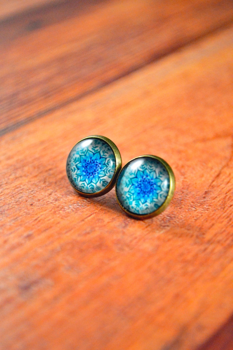 Zen Earrings, Zen Studs, Zen Jewelry, Mandala Studs, Mandala Earrings ...