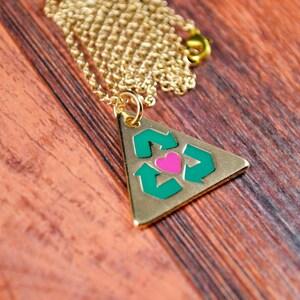 Recycle Necklace Recycle Jewelry Earth Day Necklace - Etsy