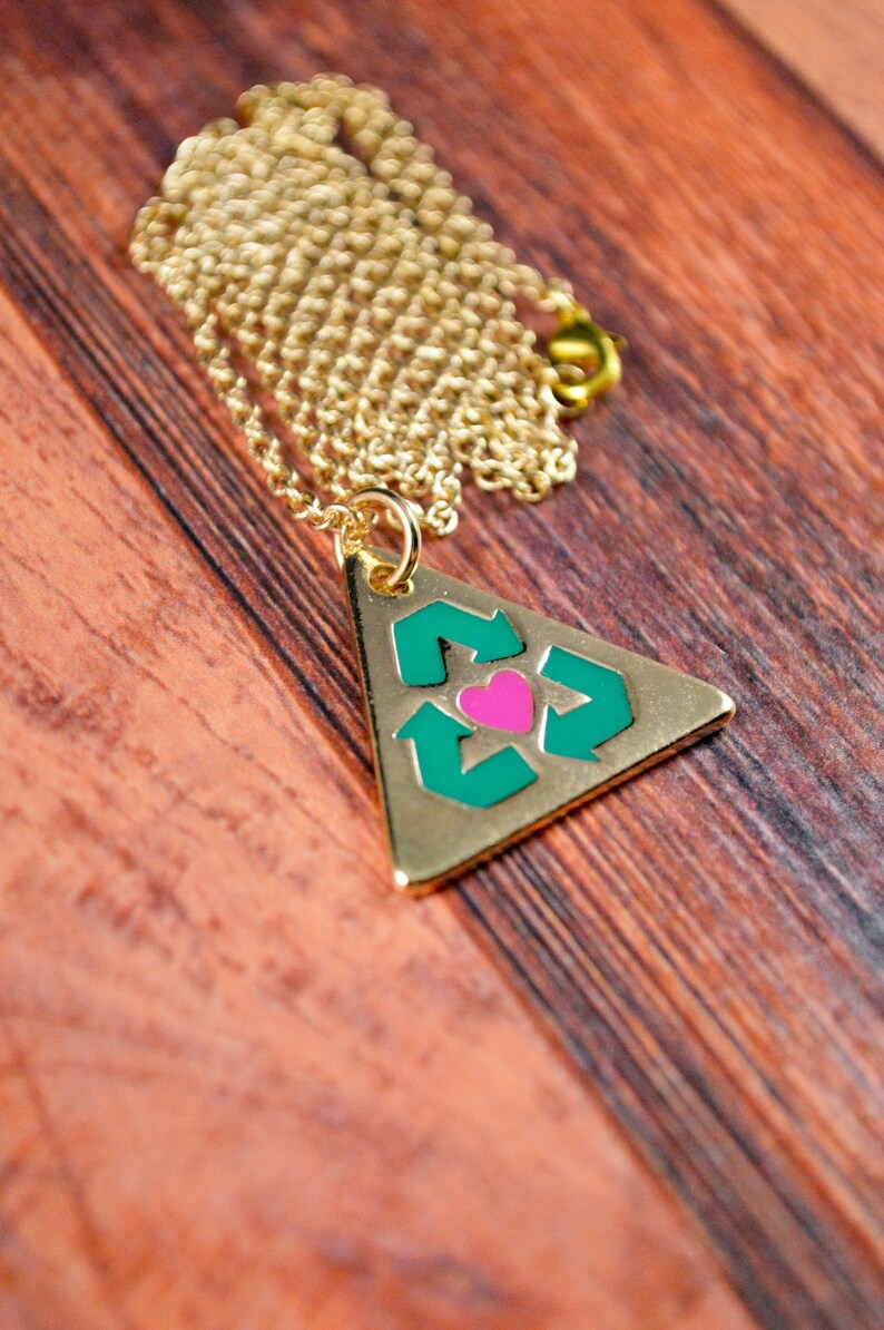 Recycle Necklace Recycle Jewelry Earth Day Necklace - Etsy