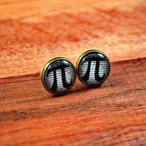 Pi Studs, Pi Earrings, Pi Jewelry, Math Studs, Math Earrings, Math ...