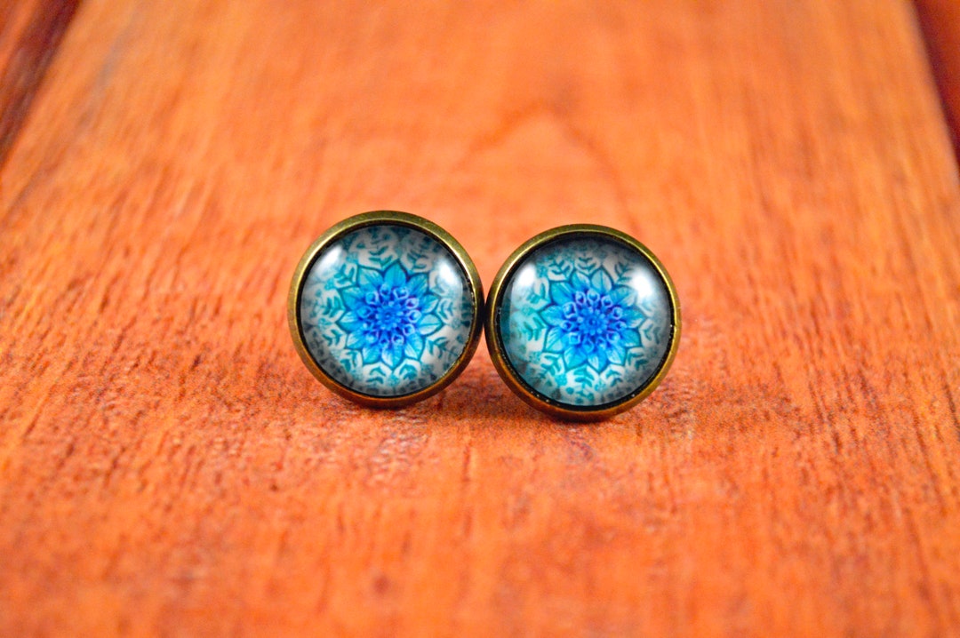 Zen Earrings, Zen Studs, Zen Jewelry, Mandala Studs, Mandala Earrings ...