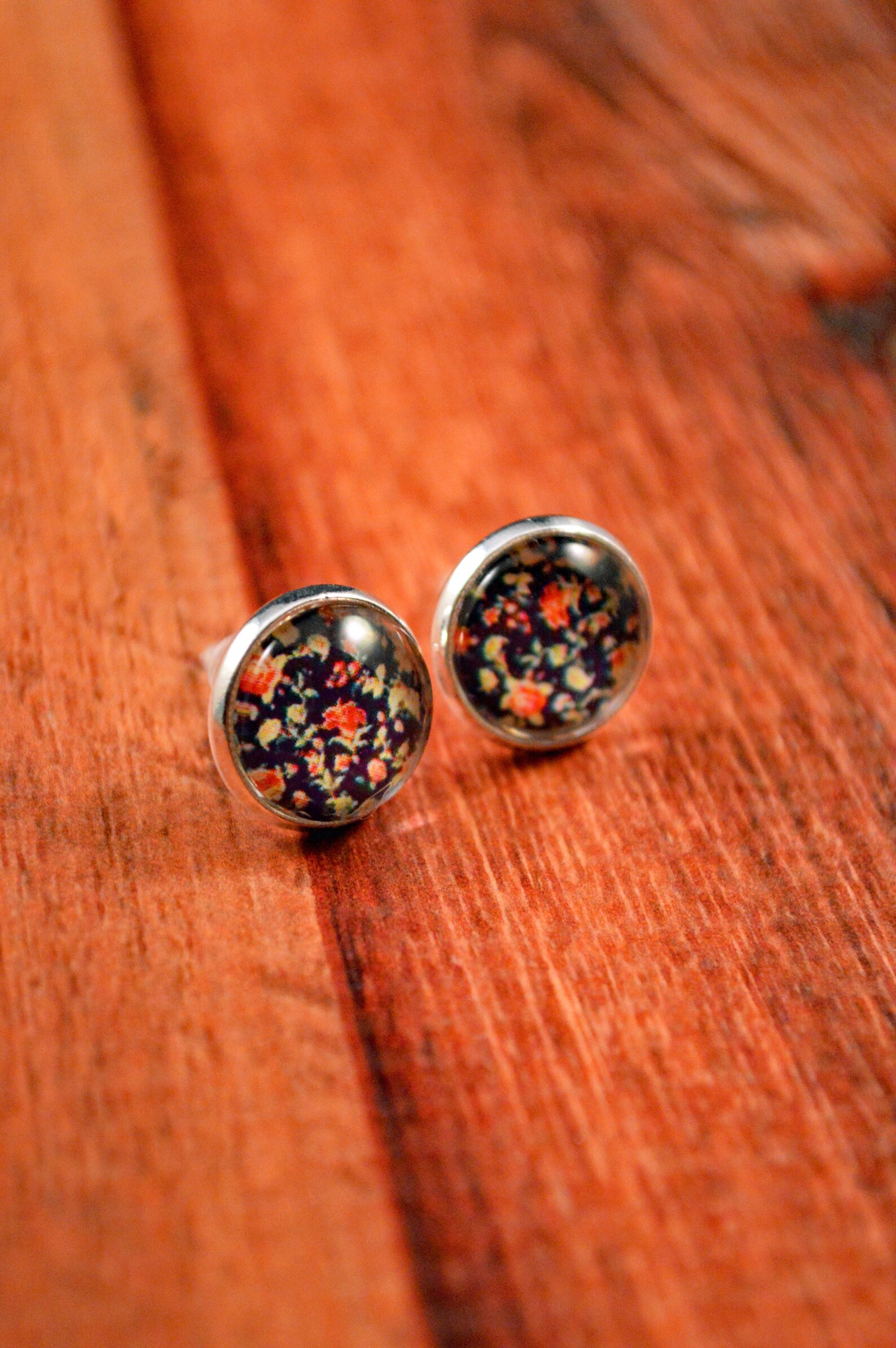 Rose Floral Stud Earrings, Floral Studs, Floral Jewelry, Floral Stud ...