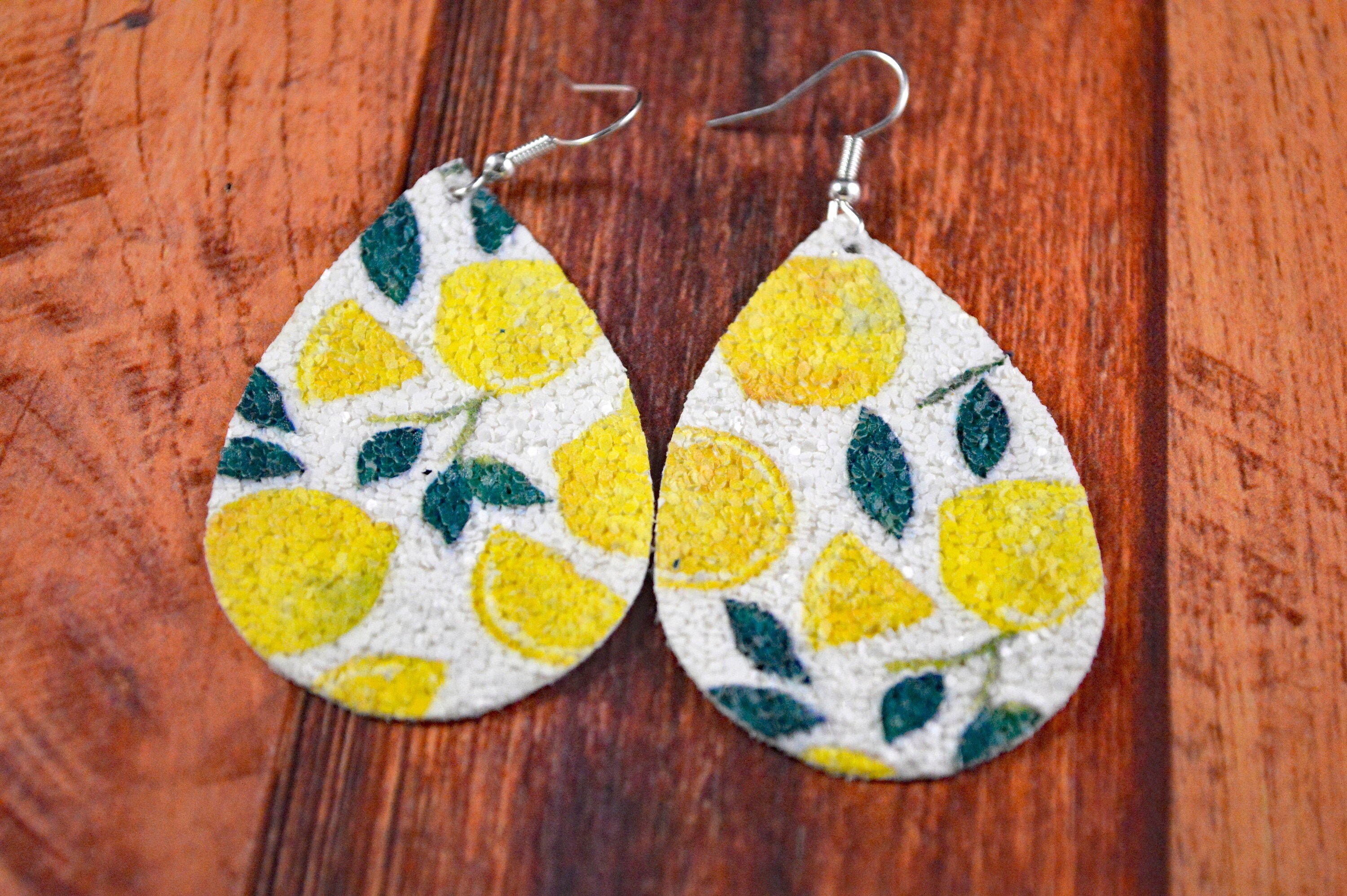 Lemon Earrings Lemon Jewelry Lemony Earrings Fruit | Etsy