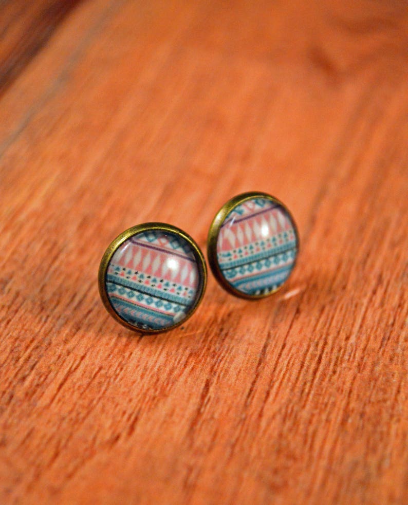 Chevron Studs, Chevron Earrings, Aztec Studs, Aztec Earrings, Chevron ...