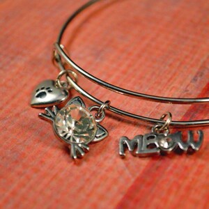 Meow Bangle, Meow Jewelry, Cat Bangle, Cat Jewelry, Cat Gifts, Pet ...