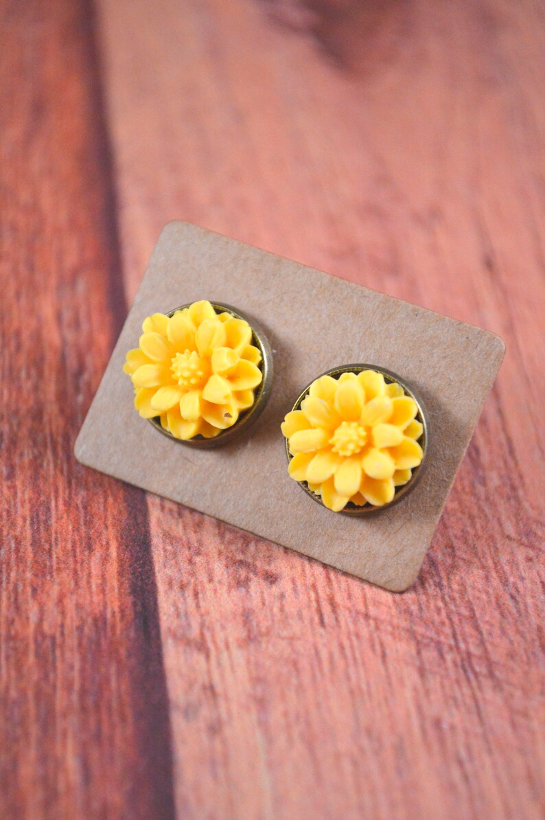 Bloom Studs, Bloom Earrings, Flower Studs, Succulent Studs, Plant Studs ...