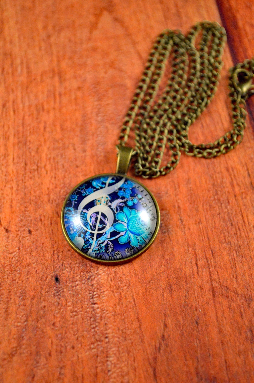 Blue Treble Clef, Treble Clef Necklace, Band Camp Jewelry, Band Camp ...