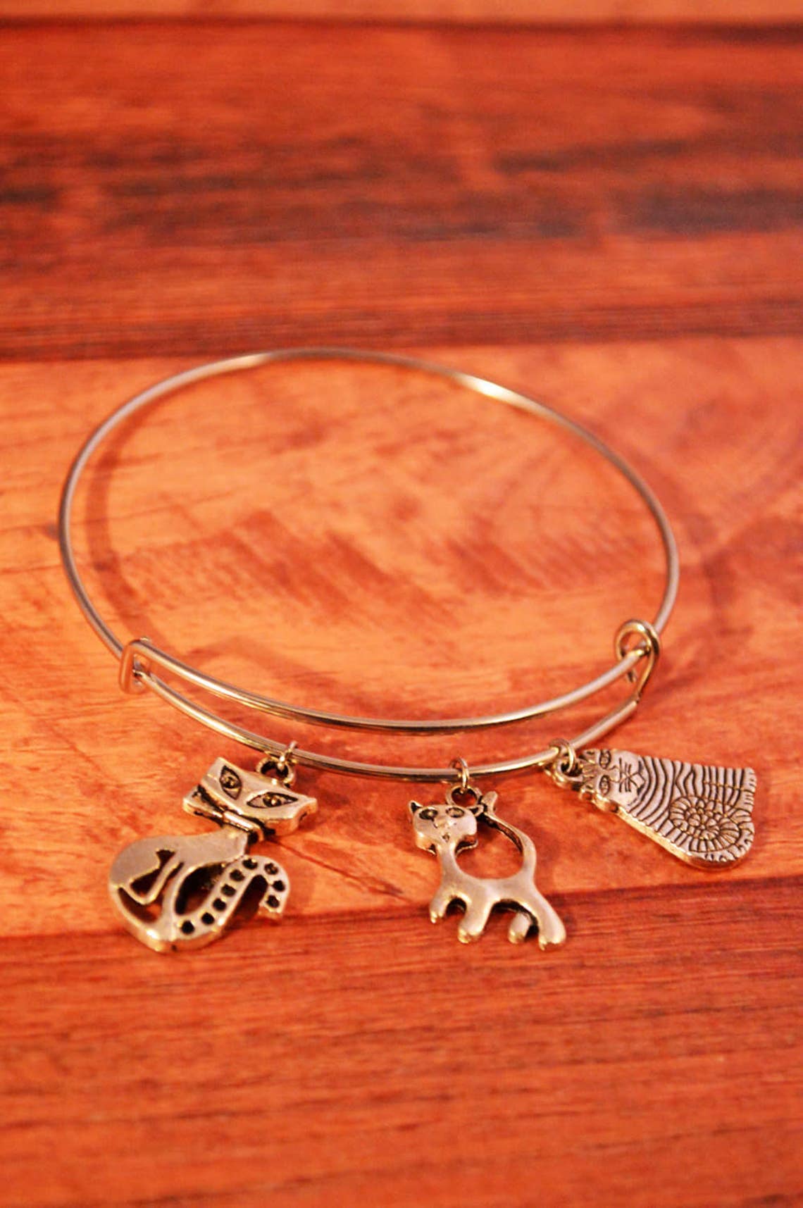 Cat Theme Adjustable Bangle Cat Bracelet Cat Jewelry Cat - Etsy