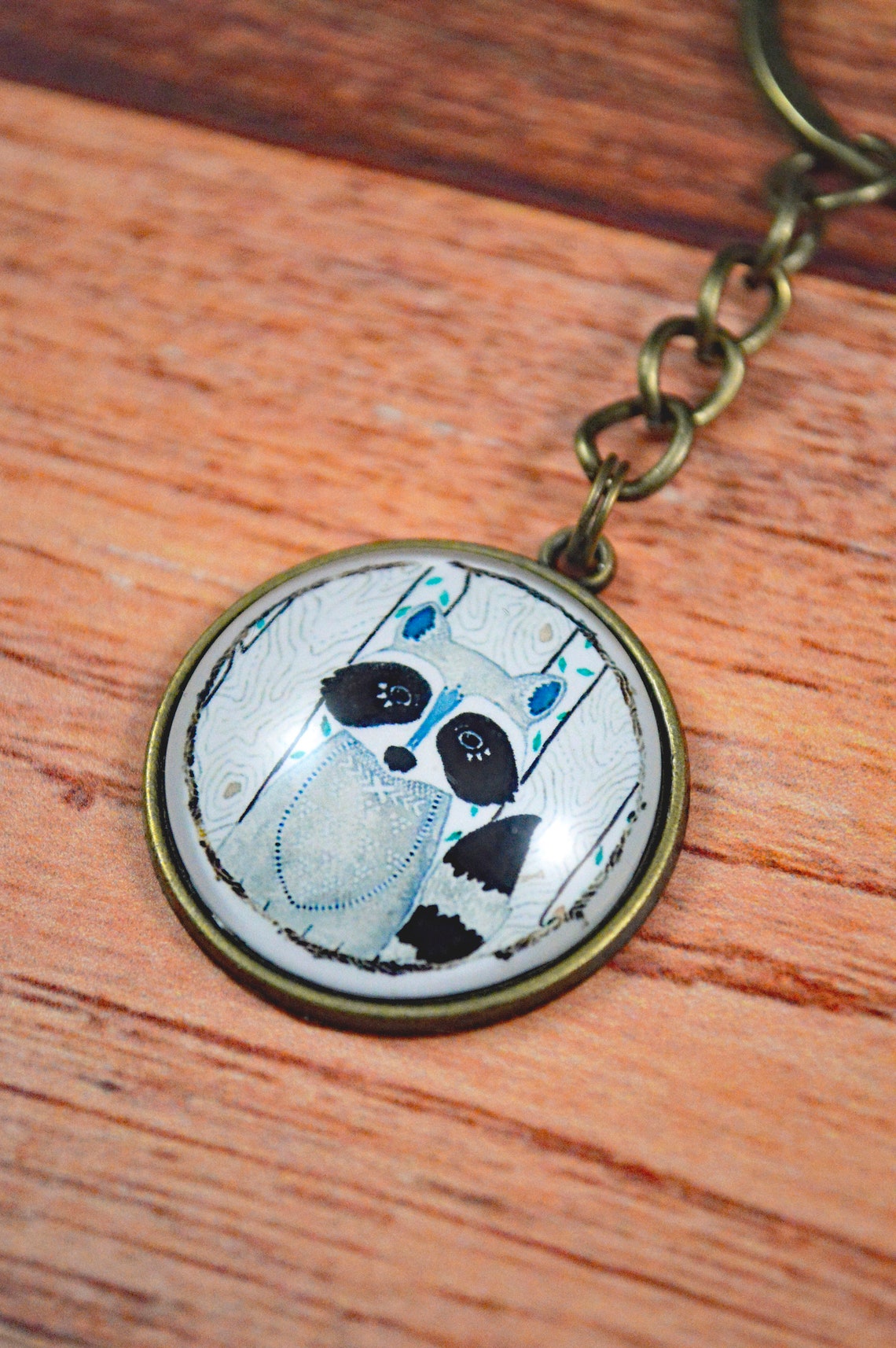 Raccoon Key Chain Raccoon Key Ring Raccoon Gift Gray | Etsy