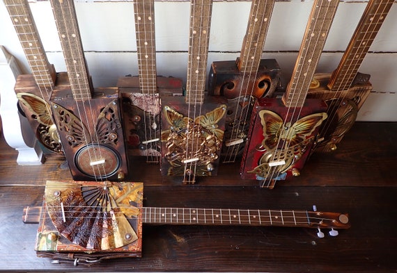 Cigar Box Guitar 3 String Folk Art Resonator Style Premium - Etsy Canada