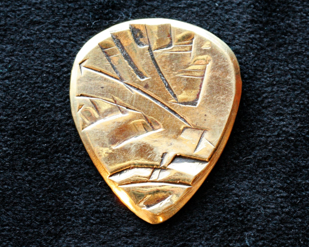 Antique Brass Guitar Pick Old Damascus Syria Brass One of a Kind Free ...