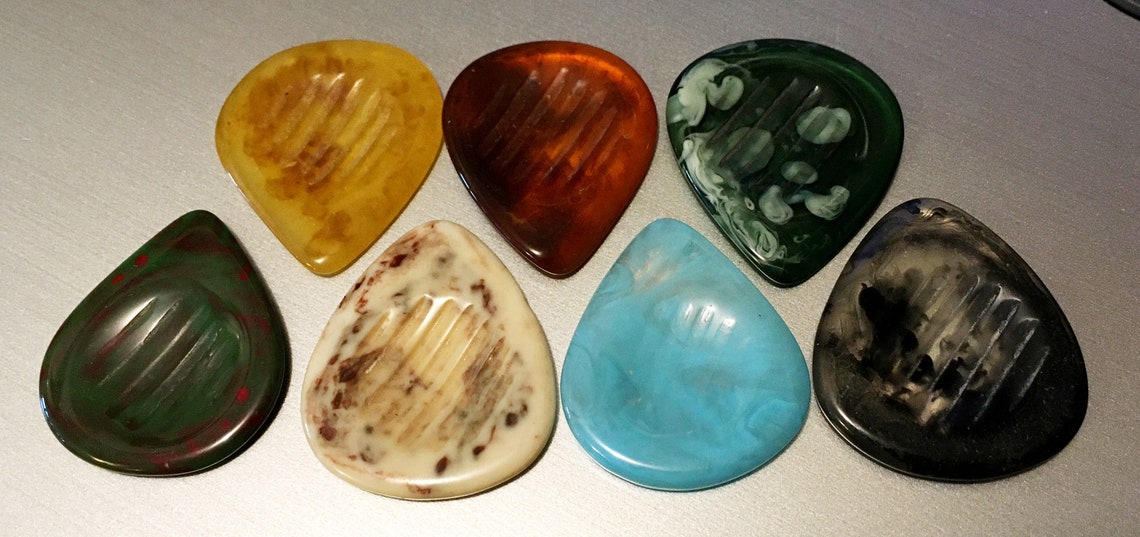 Set of 2 Resin Gypsy Jazz Guitar Picks 2mm 3mm Like Casein - Etsy
